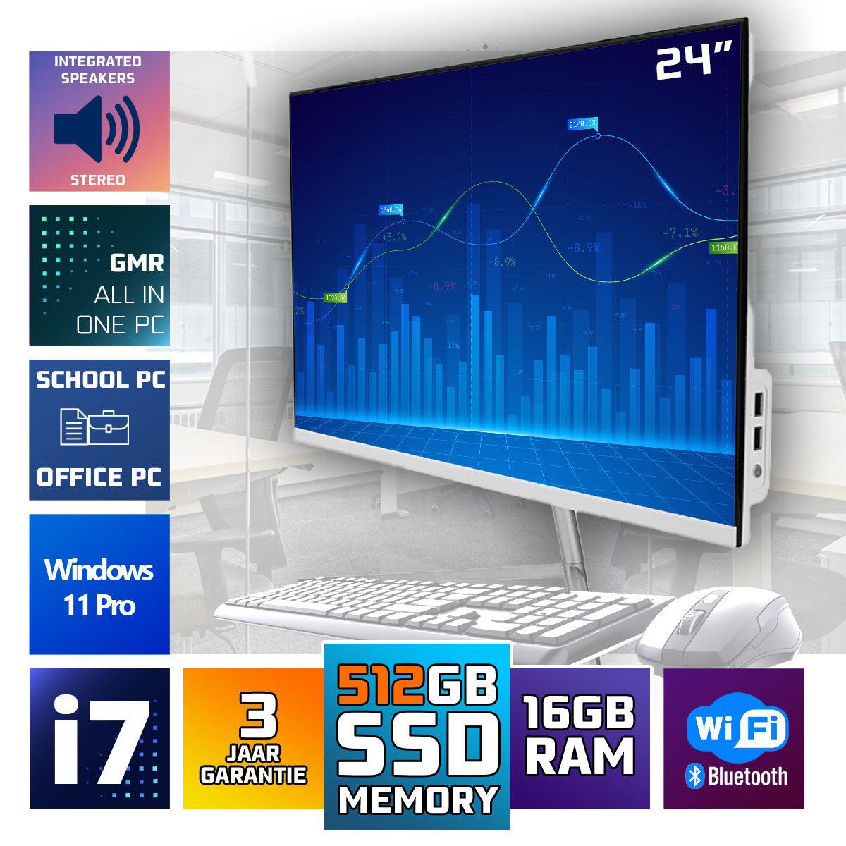 GMR All in One Desktop Computer met snelle Intel i7 | Ultra Smart Desi